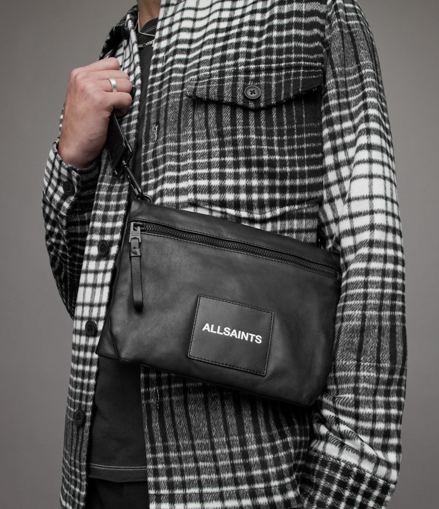 ALLSAINTS 台灣官方網站 | FOLDOVER 羊皮斜背包Black